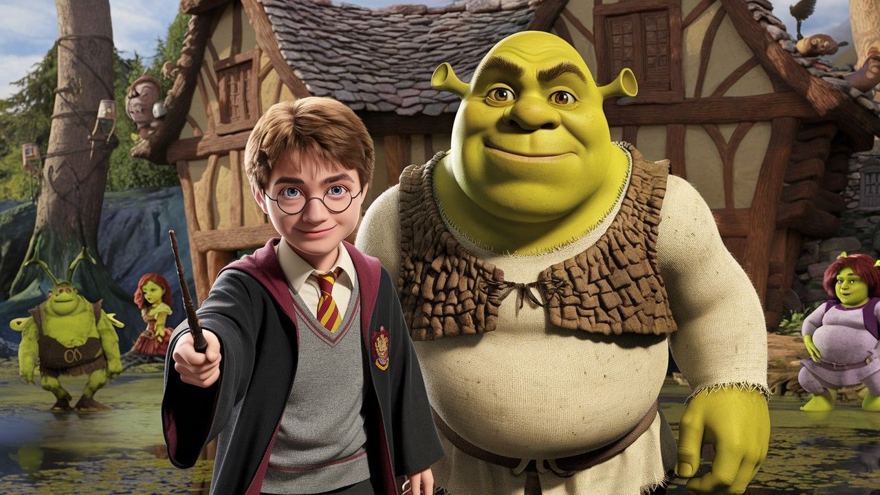 E se Harry Potter aparecer nos filmes de Shrek? Confira o visual ...